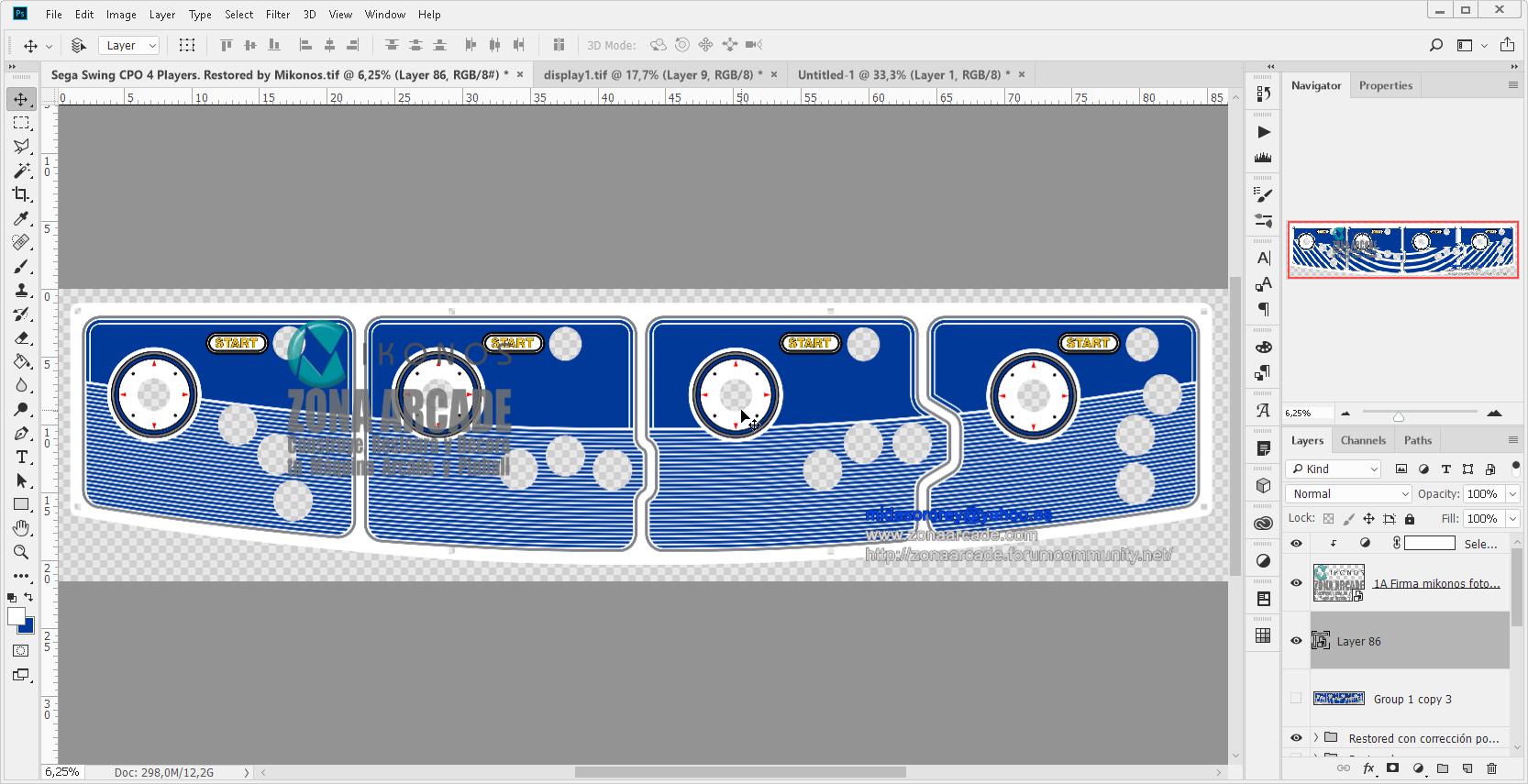 "SEGA SWING 4 PLAYER CONTROL PANEL OVERLAY / CPO" (SEGA) scanned files in restoration process in ...